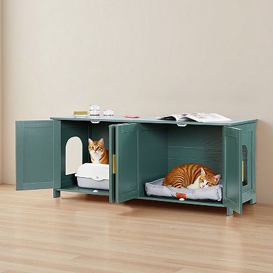VEVOR Cat Litter Box Enclosure for Multi Cats, Hidden Litter Box ...