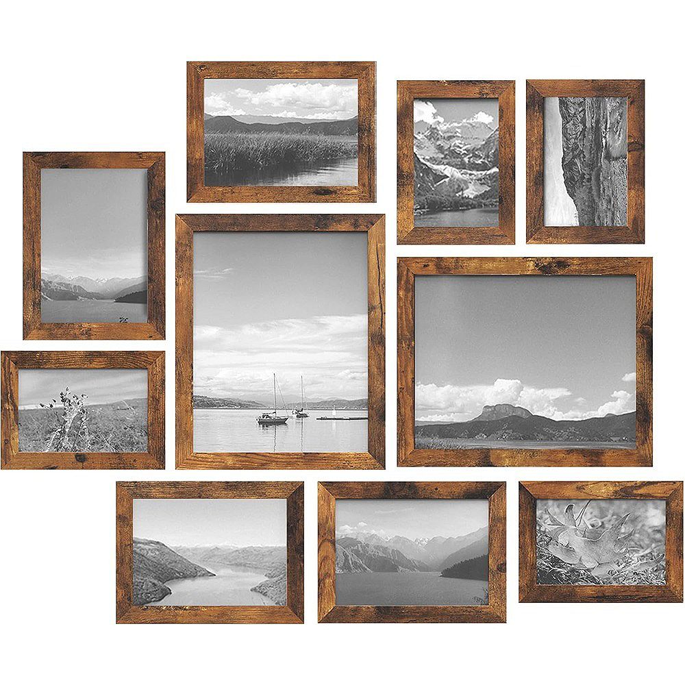 Rustic Brown Collage Picture Frames Set of Ten for Wall Gallery and ...
