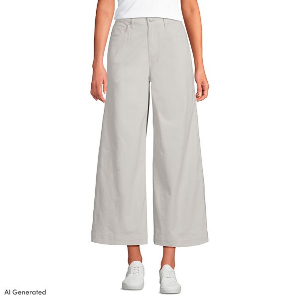 Women's Lands' End Knockabout High Rise Wide Leg Crop Pants