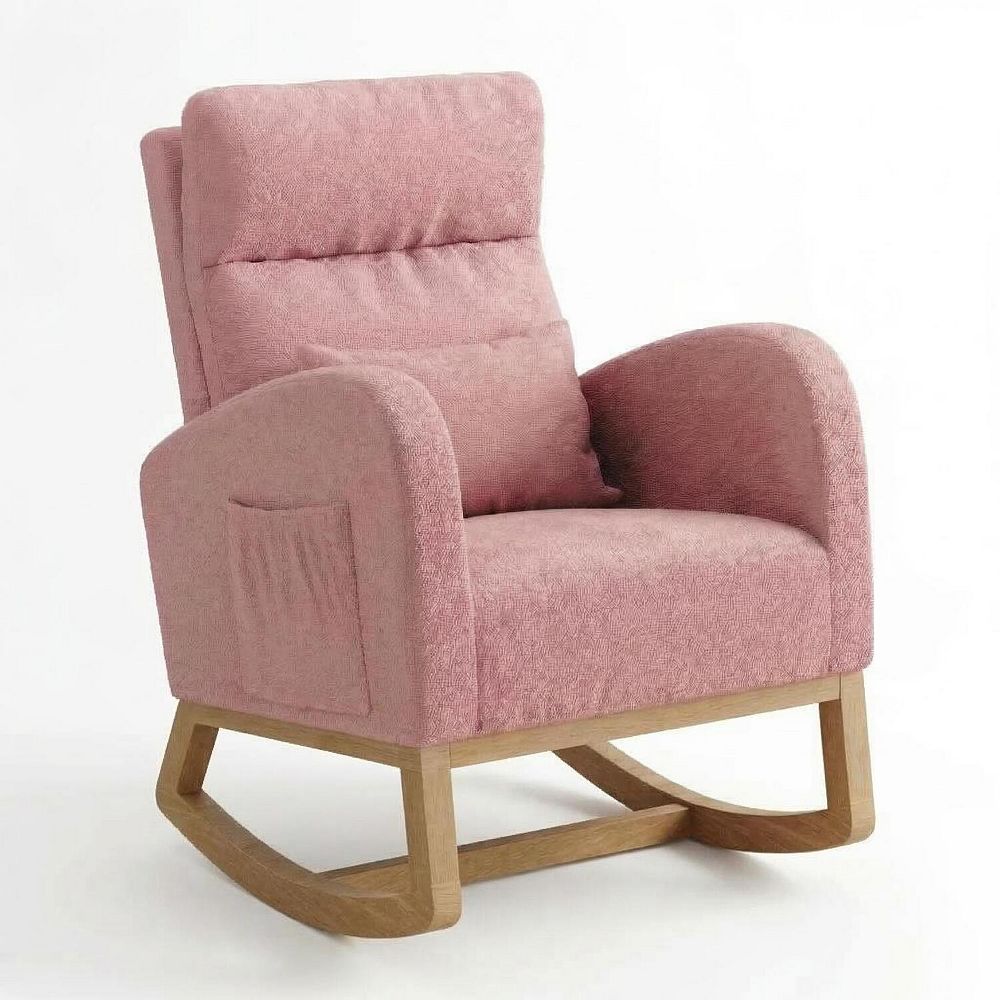 Soft Upholstered Glider Rocking Chair, Modern Accent Chair, Comfortable ...