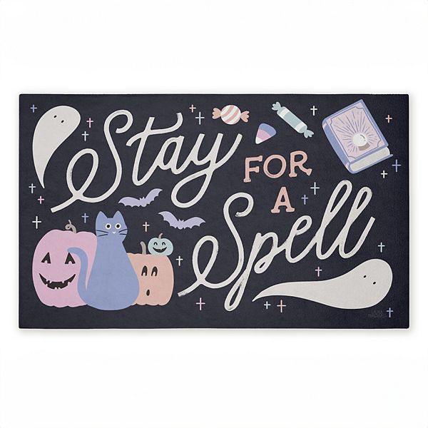 Stupell Home Decor Stay for Spell Pastel Halloween Welcome Door Mat