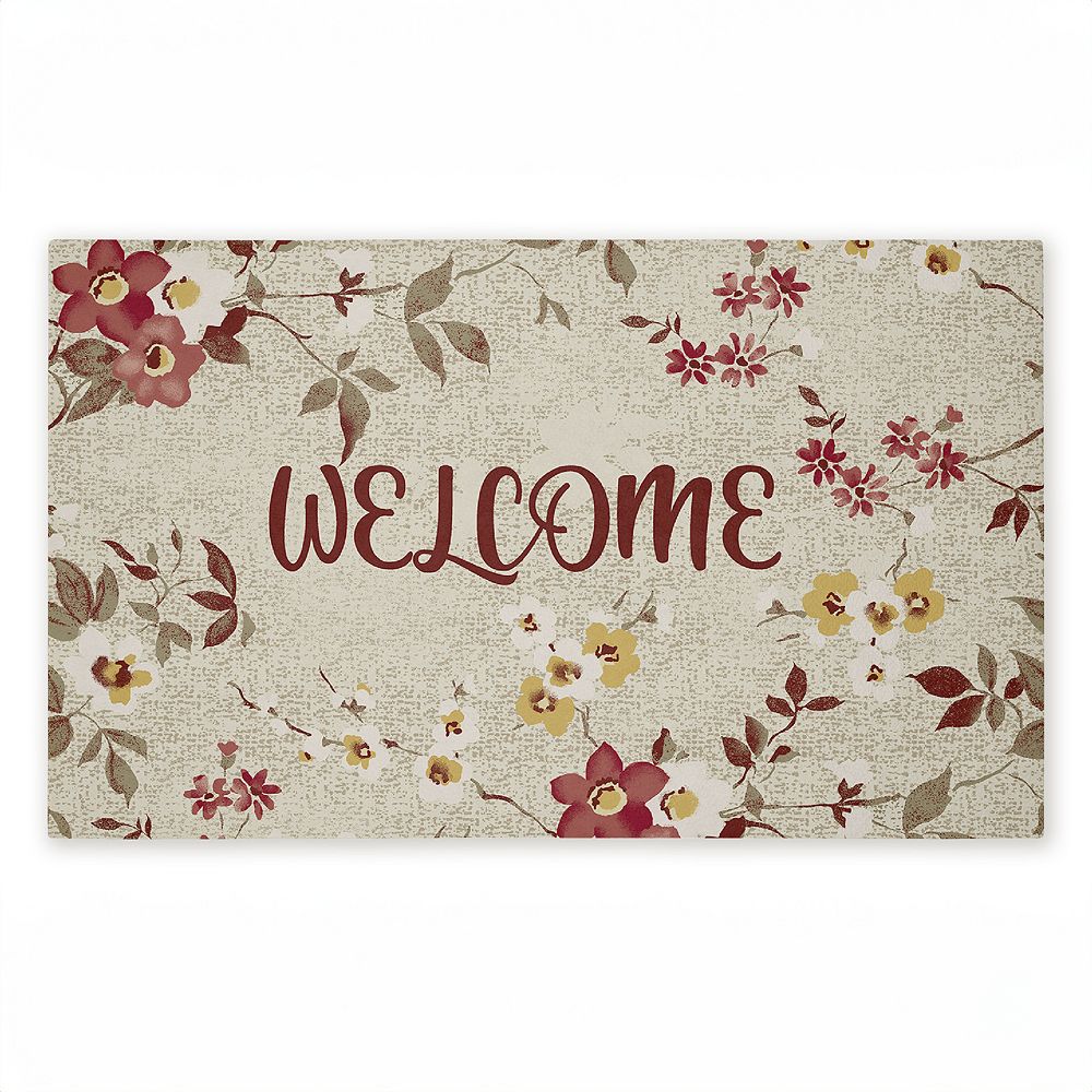 Stupell Home Decor Welcome with Fall Blossoms Door Mat