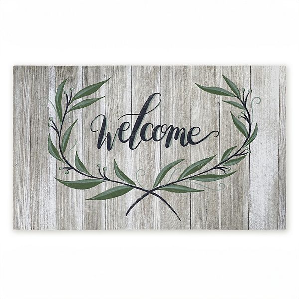 Stupell Home Decor Welcome over Rustic Shiplap Door Mat
