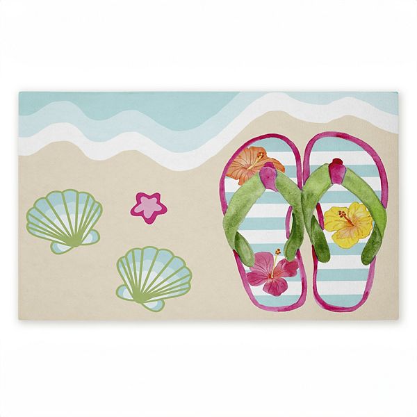 Stupell Home Decor Flip Flops on Beach Shore Door Mat