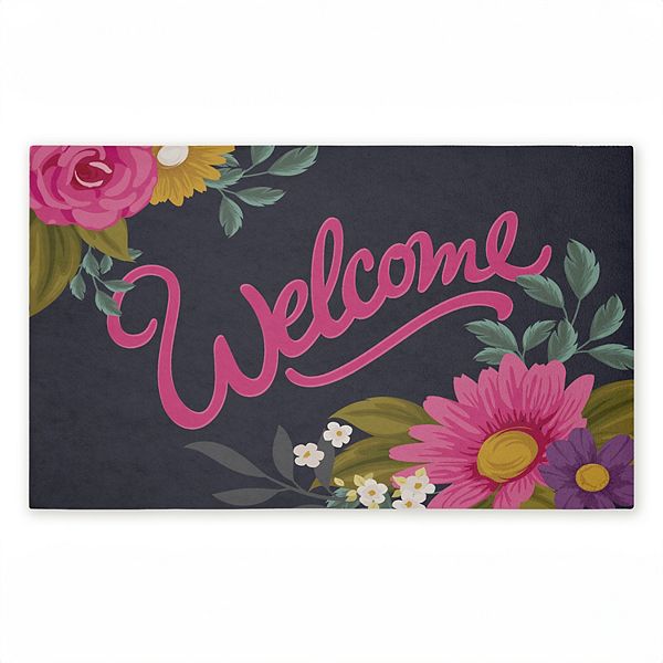 Stupell Home Decor Lovely Pink Flower Welcome Door Mat