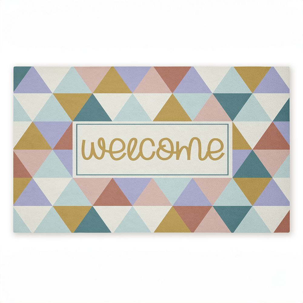 Stupell Home Decor Welcome Pastel Geometric Door Mat