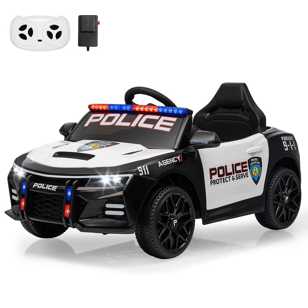 12V Kids Police Ride-On Car with Parental Remote Control, Emergency ...