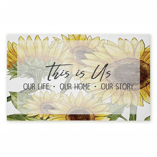 Stupell Home Decor This Is Us Sunflower Sentiment Welcome Mat