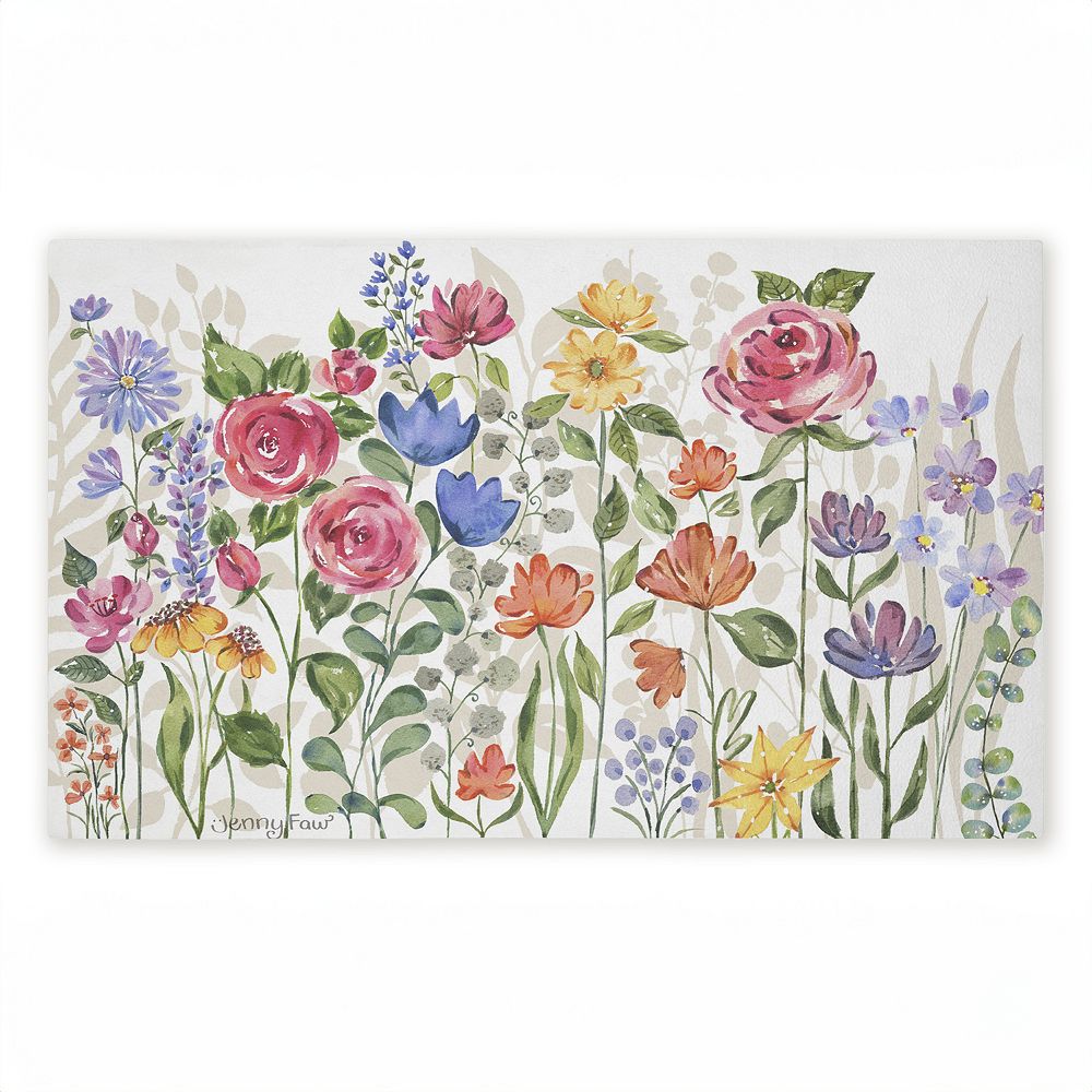 Stupell Home Decor Springtime Wildflower Blossoms Doormat