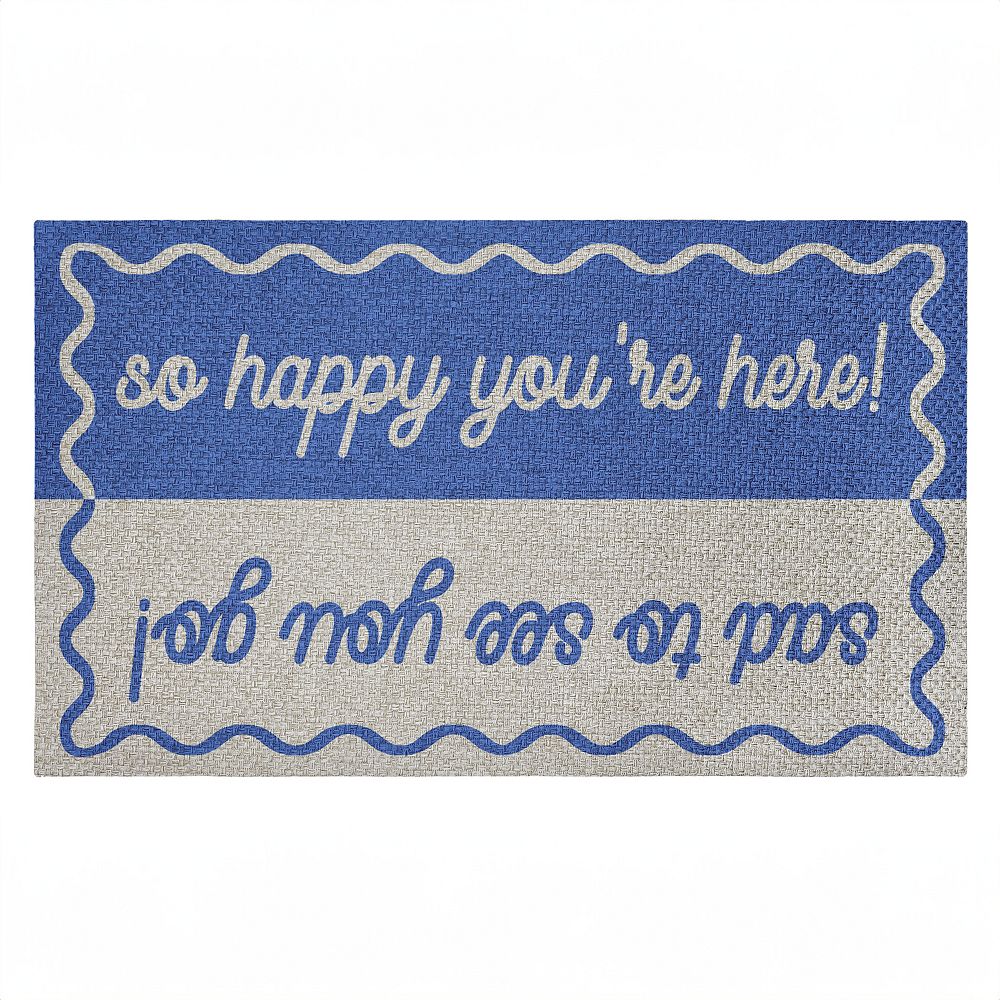 Stupell Home Decor Hello Blue Greeting Welcome Mat