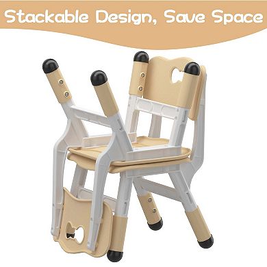 2 Pack Adjustable Kid Kitchen Chairs Indoor 3 Level Adjustable Suitable ...