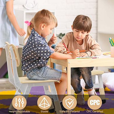 2 Pack Adjustable Kid Kitchen Chairs Indoor 3 Level Adjustable Suitable ...