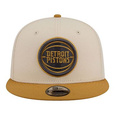 Men's New Era Cream/Tan Detroit Pistons Two-Tone Color Pack 9FIFTY ...