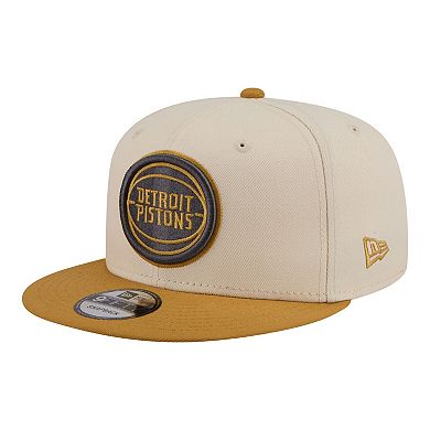 Men's New Era Cream/Tan Detroit Pistons Two-Tone Color Pack 9FIFTY ...