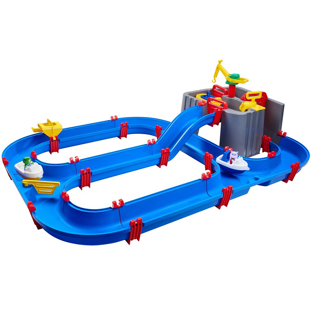 AquaPlay Harbor Waterway Playset With 3 Toy Boats & 2 Animal Figures