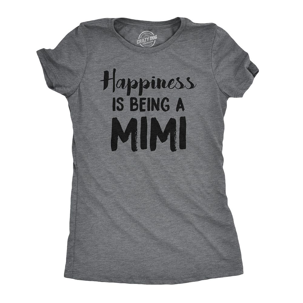 Womens Happiness Is Being A Mimi T Shirt Cute Family Grandparent Tee ...