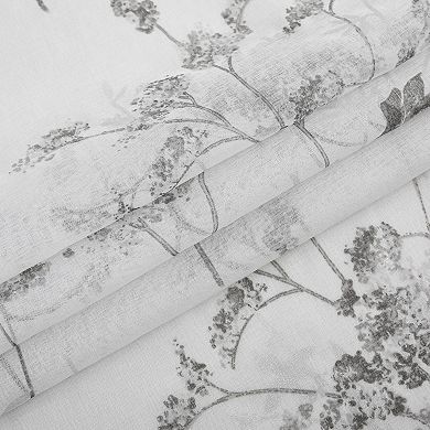 Dainty Home Jessica Linen Textured Metallic Fabric Shower Curtain with ...
