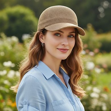 Women Straw Baseball Cap Lightweight Breathable Sun Hat Casual Summer ...