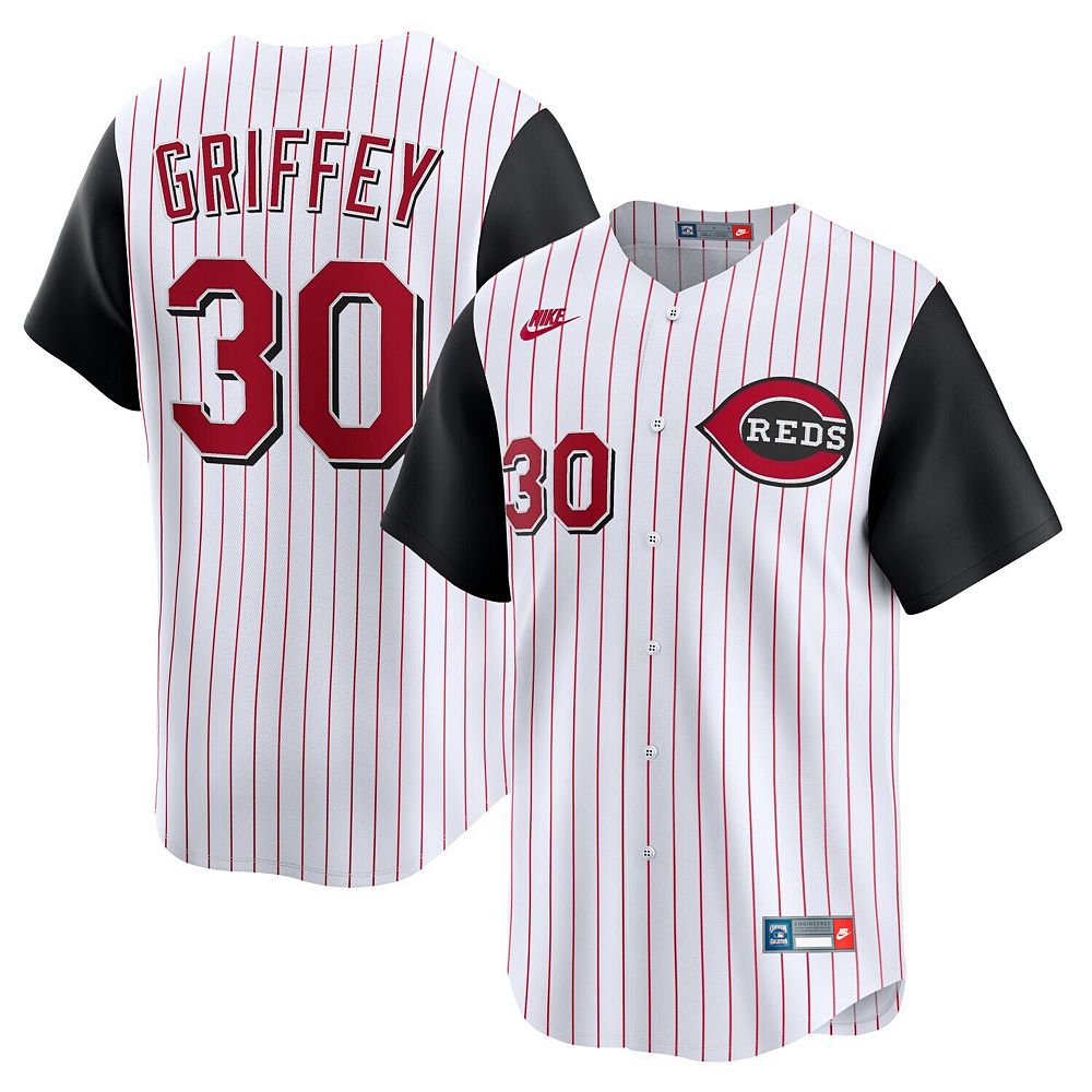 Men's Nike Ken Griffey Jr. White Cincinnati Reds Cooperstown Collection ...