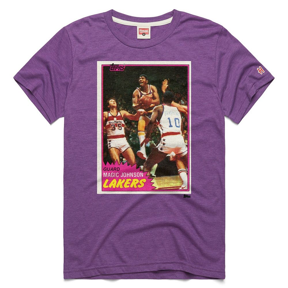 Unisex Homage Magic Johnson Purple Los Angeles Lakers Topps Trading ...