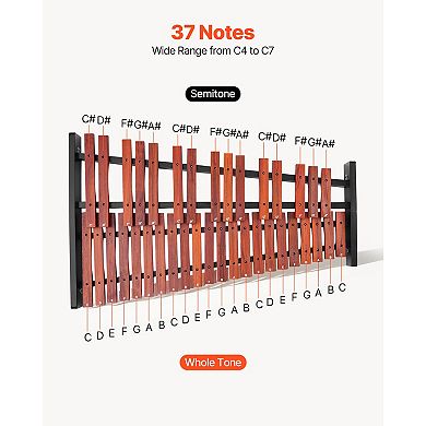 VEVOR Glockenspiel Xylophone,37 Notes, Wooden Professional Xylophone ...