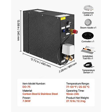 VEVOR Steam Generator, 7.5 kW Steam Shower System with Controller for ...