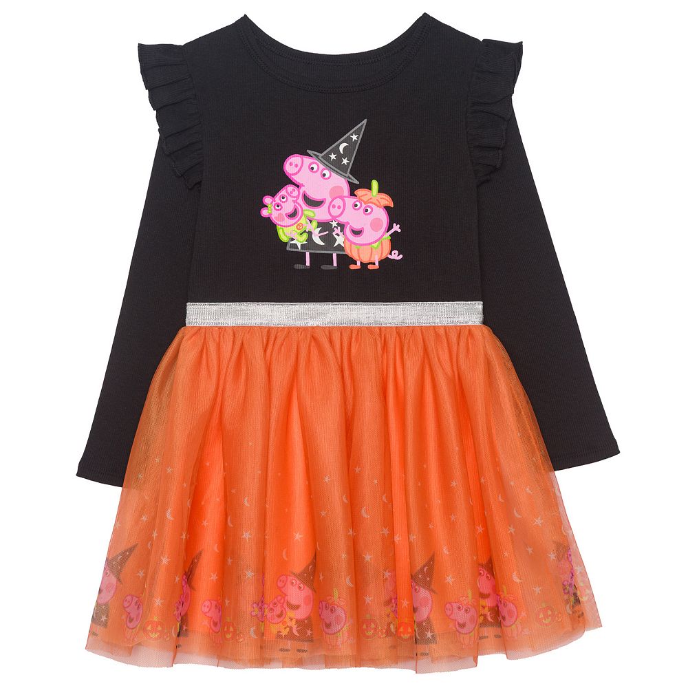 Baby & Toddler Girl Peppa Pig Trick or Treat Long Sleeve Dress