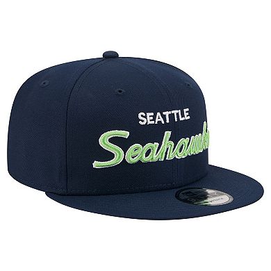 Men's New Era College Navy Seattle Seahawks Core Team Script 9FIFTY ...