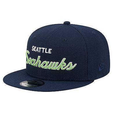 Men's New Era College Navy Seattle Seahawks Core Team Script 9FIFTY ...
