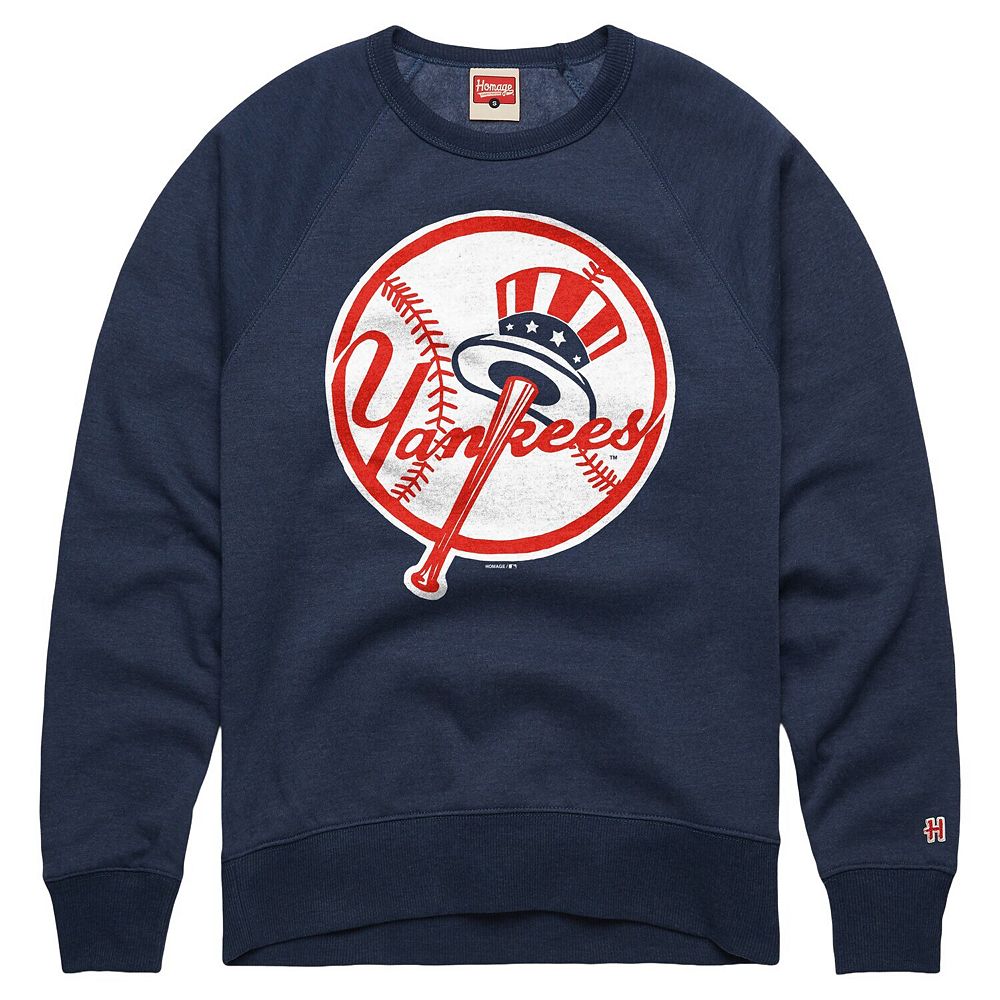 Men's Homage Navy New York Yankees Cooperstown Collection Crewneck ...