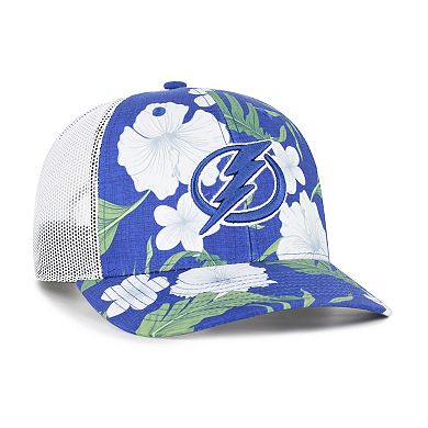 Men's '47 Royal/White Tampa Bay Lightning Beach Side Adjustable Trucker Hat