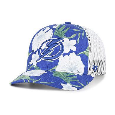 Men's '47 Royal/White Tampa Bay Lightning Beach Side Adjustable Trucker Hat