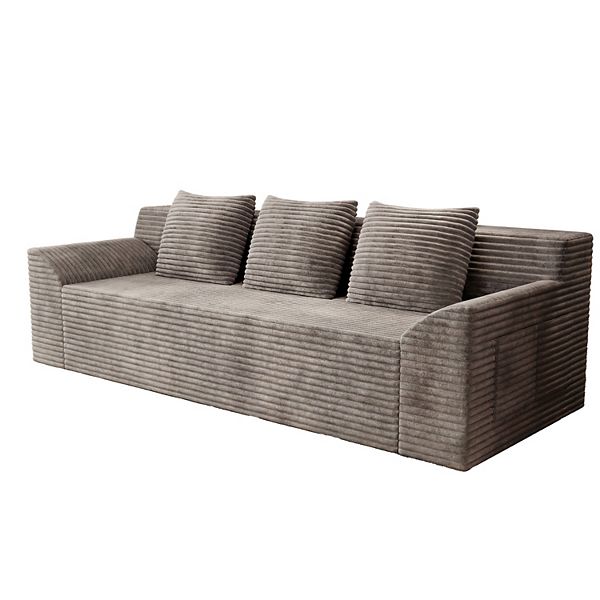 Lufeiya Corduroy Loveseat Sofa Couch with Button Tufting, Curved High ...