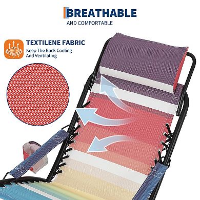 Beach Chair Lounge Chair Outdoor, Lightweight Folding Beach Chair with ...
