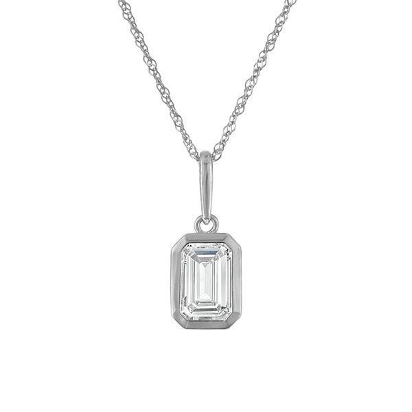 NaturaLux™ 10k Gold 1 Carat T.W. Lab-Grown Diamond Cut Bezel Pendant ...