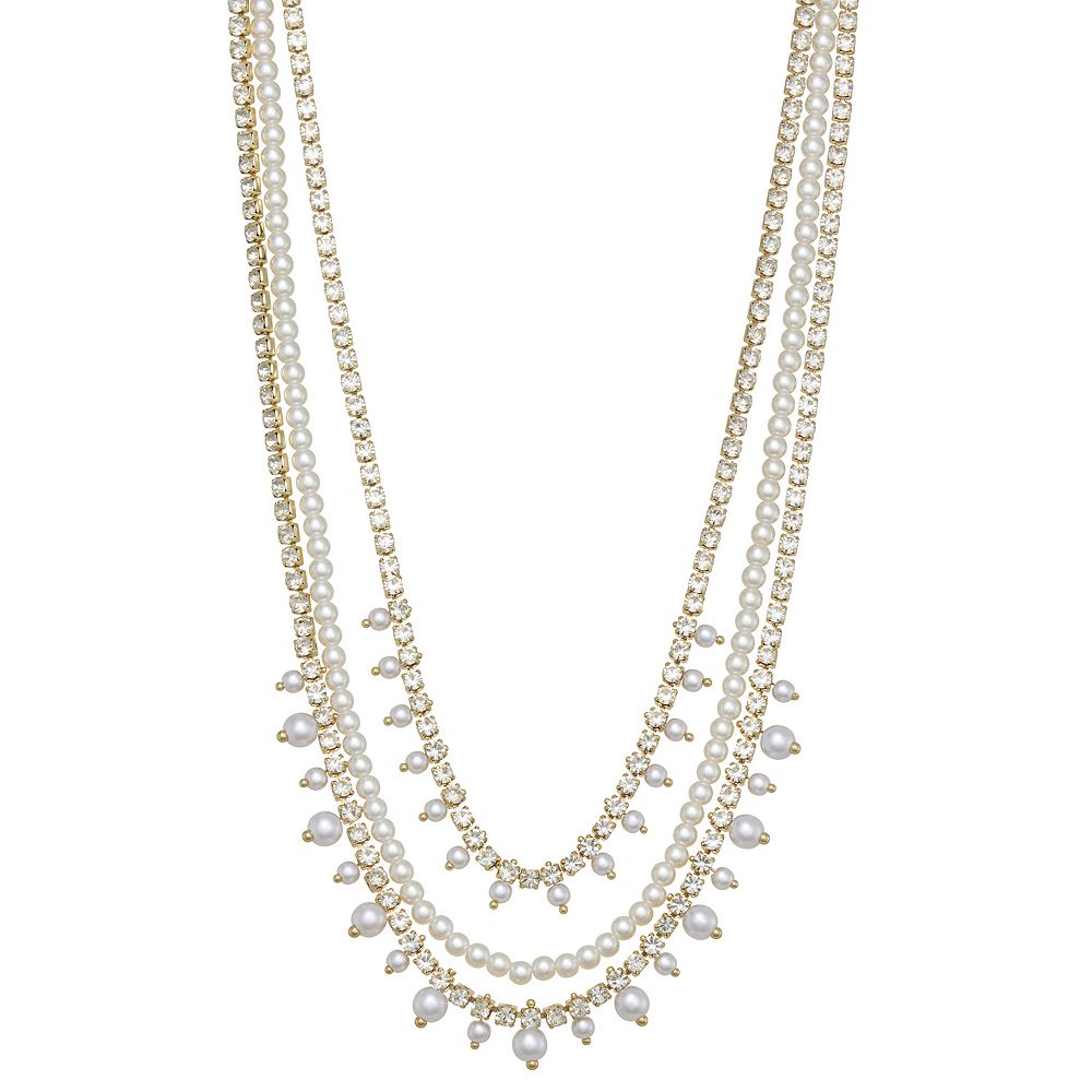 You're Invited Gold Tone Multirow Layered Necklace