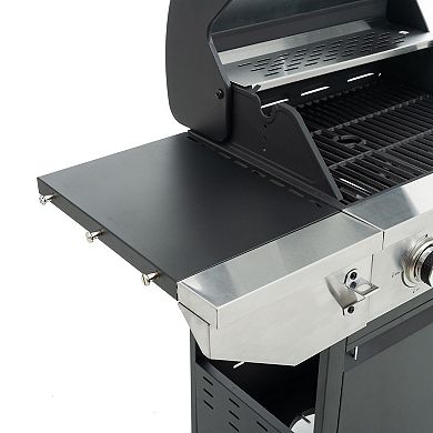 Stainless Steel Gas Grill 4 Burner with Side Burner and Thermometer