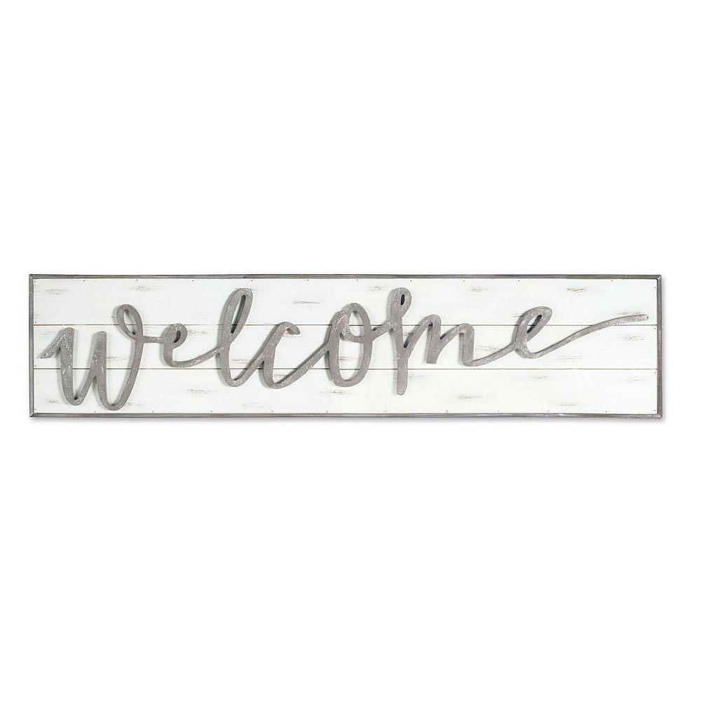 Welcome Wall Sign Large Framed Script Wall Decor with Dimensional ...