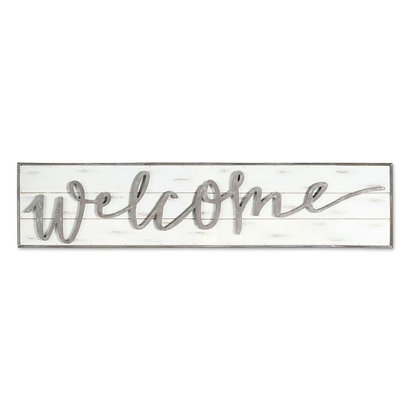 Welcome Wall Sign Large Framed Script Wall Decor with Dimensional ...
