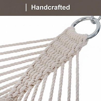 Double Rope Hammock Hardwood Spreader Bar 450LBS Capacity Carrying Bag