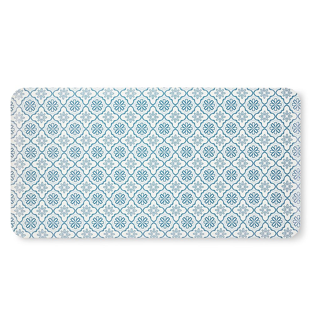 Draper James Allover Geo Floral Bistro Bevel Edge Kitchen Mat