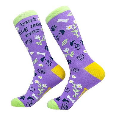 Women's Best Dog Mom Ever Socks Funny Mothers Day Pet Puppy Animal ...