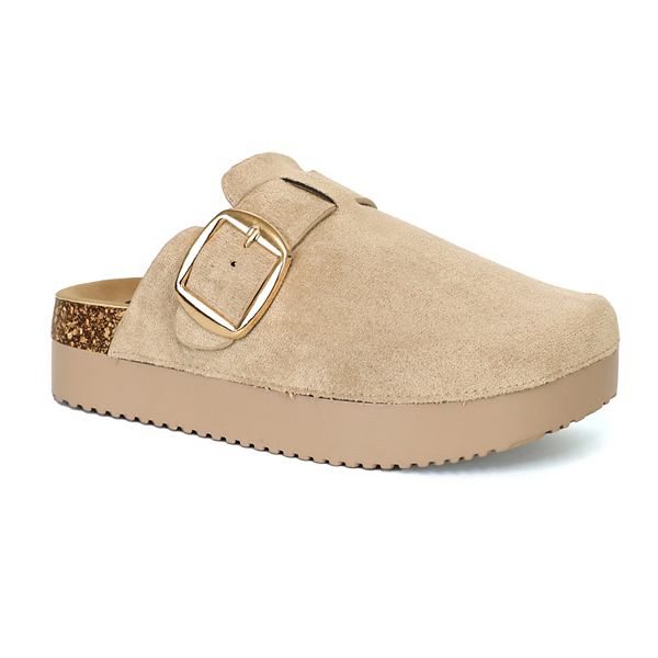 Yoki Claude Women's Platform Clogs with Buckle Detail