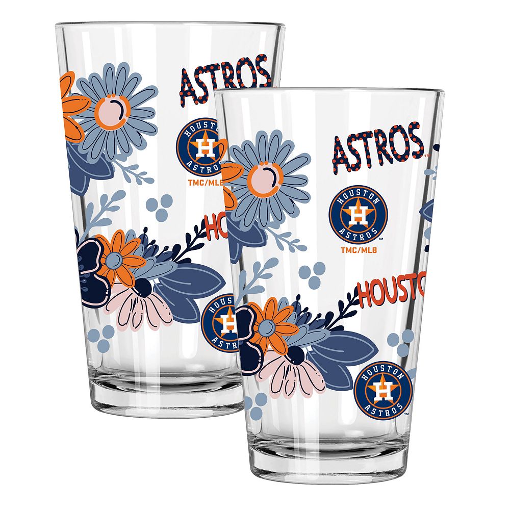 MLB Houston Astros 2-Pack 16-oz. Flowers Pint Glass Set