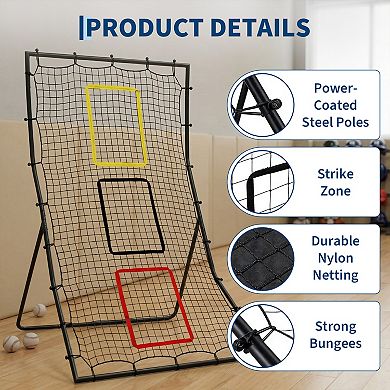 6x4 FT Baseball and Softball Rebounder Net Pitchback Trainer for ...