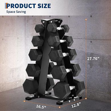 5-Tier Dumbbell Rack, Heavy Duty Q235 Carbon Steel Weight Storage ...