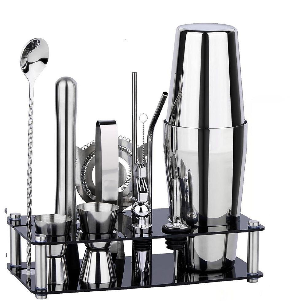 15-Piece Cocktail Shaker Set with Acrylic Stand, Bar Tools for Home ...