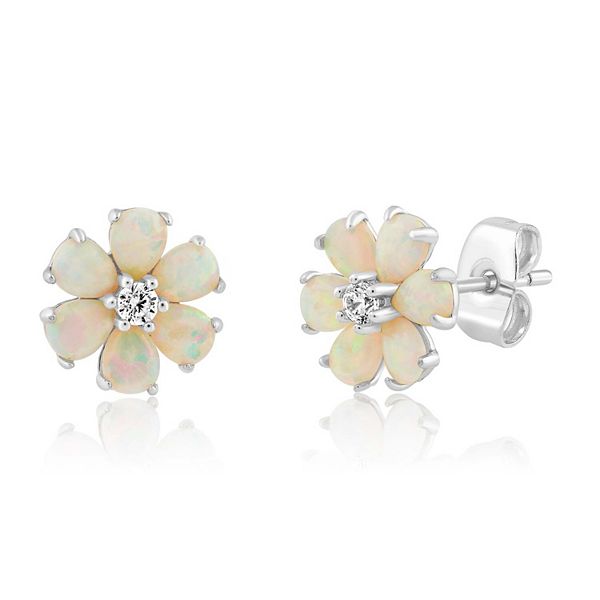 Sienna Vale Cubic Zirconia Daisy Flower Stud Earrings