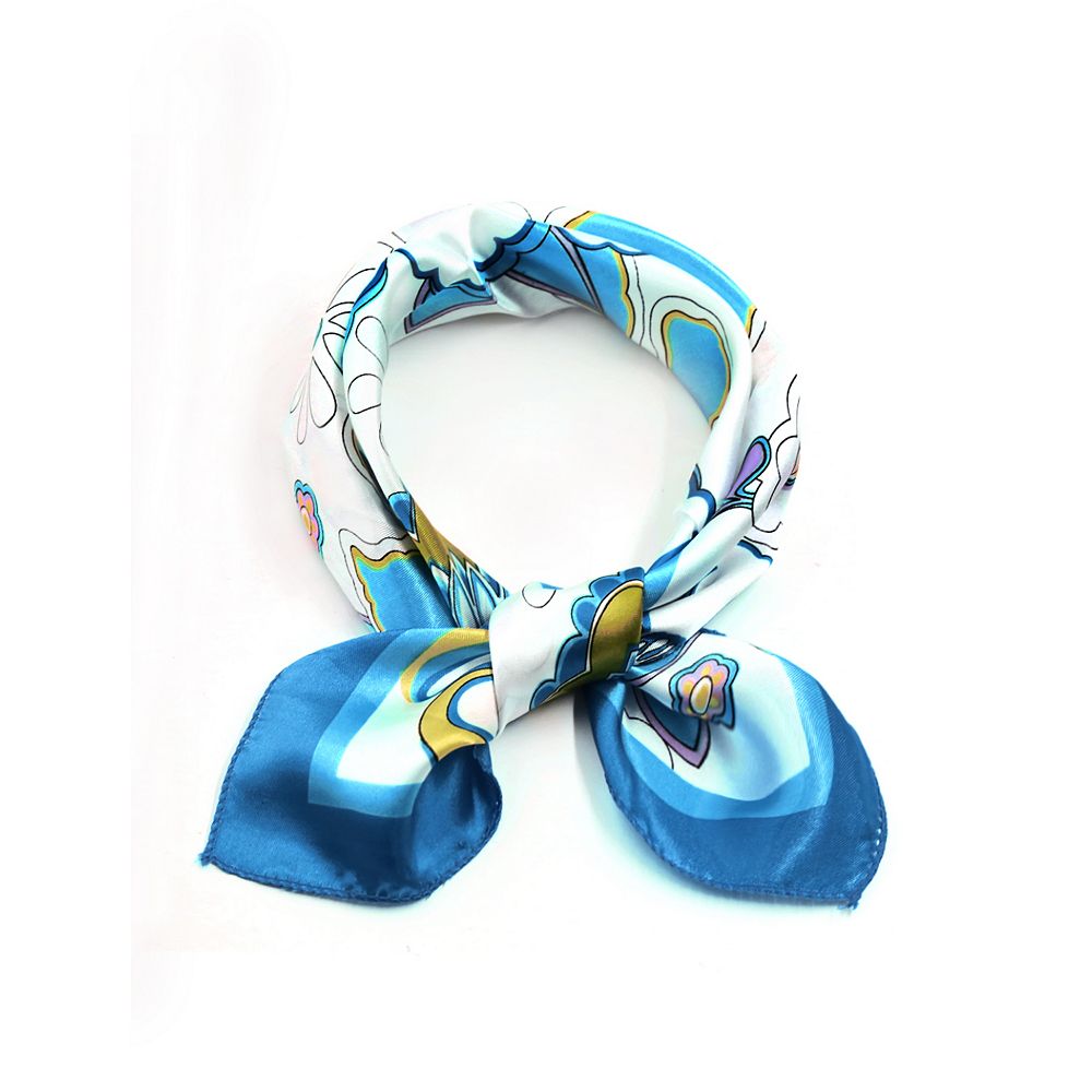 Women's Small Square Scarf Scarves Leopard Printed Striped Neckerchief