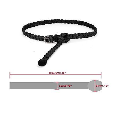 Adjustable Thin Braided Waistband Rope Faux Leather Belts for Women